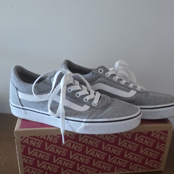 Vans | Shoes | Vans Classic Gray And White Laceup Sneakers | Poshmark